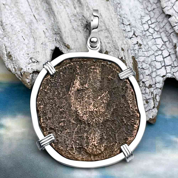 Byzantine Bronze Follis Pendant - May Jesus Christ Conquer - Cannon Beach Treasure Company