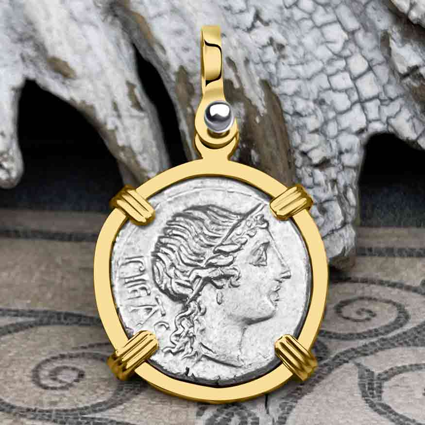 Roman Republic Silver Denarius Pietas Coin Necklace 108 BC - Cannon ...