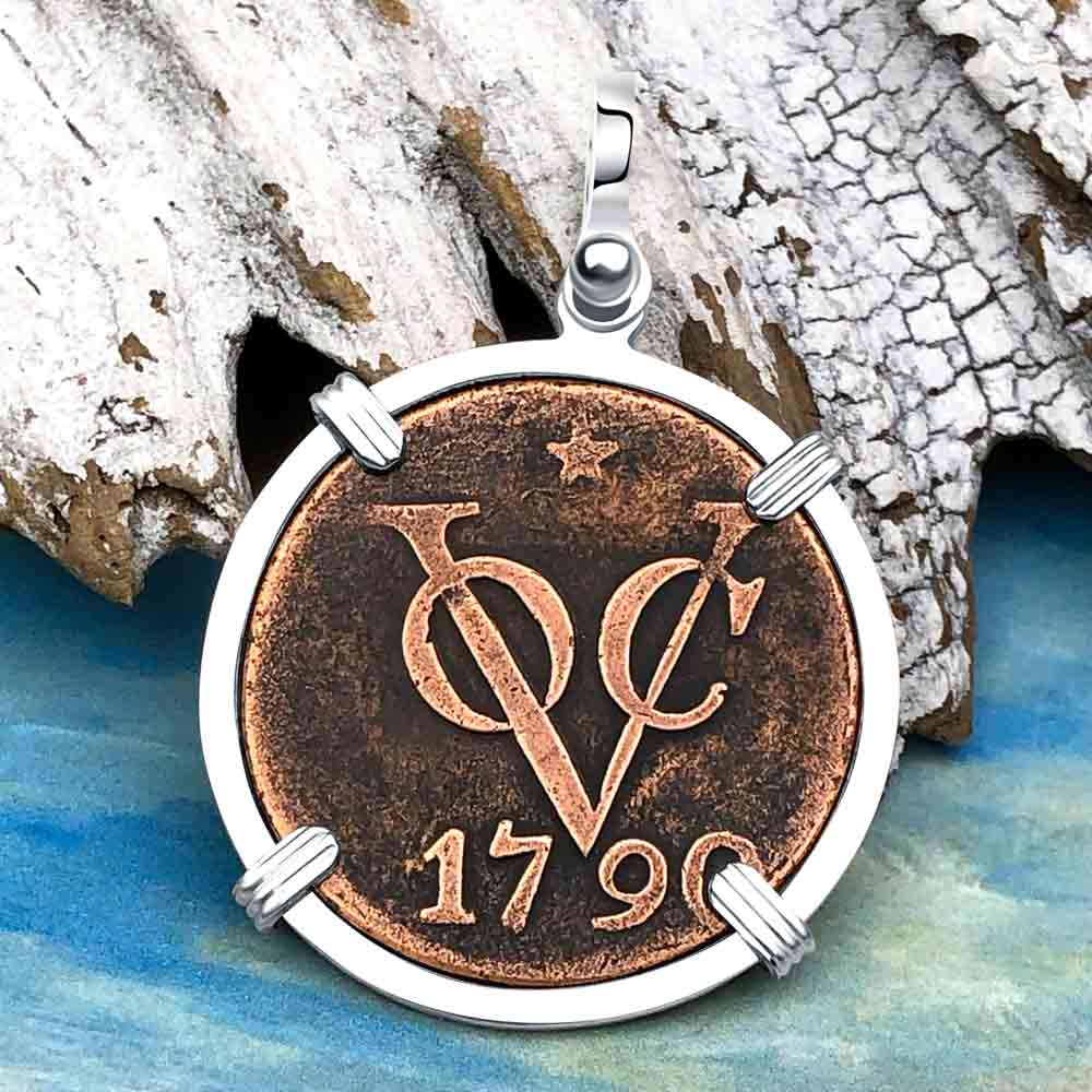 Dutch East India Company Shipwreck 1790 2 Duit Coin Pendant - Cannon ...