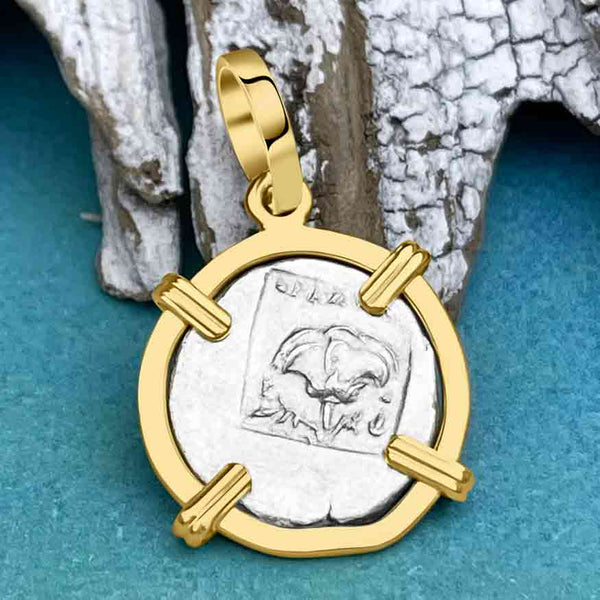 Ancient Greek Helios the Sun God & the Rose Silver Drachm Coin Pendant ...