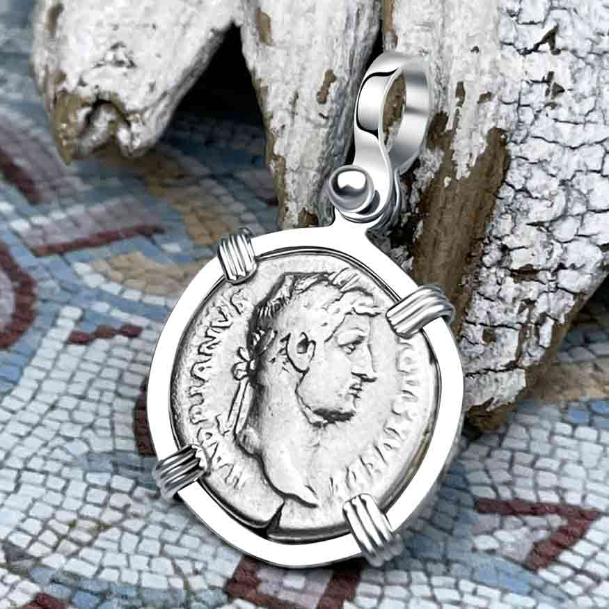 Roman Silver Denarius Coin of Hadrian circa 118 AD Sterling Pendant ...